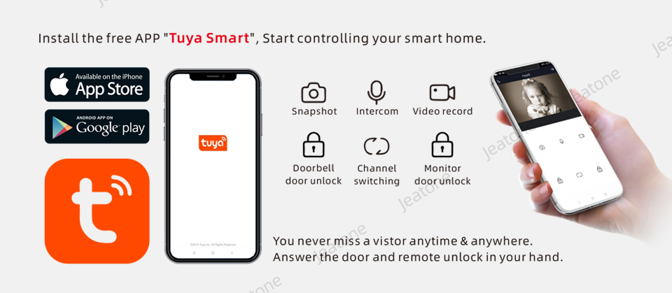 Tuya smart 7 inch WIFI indoor Monitor Screen for SIP home entry system ...