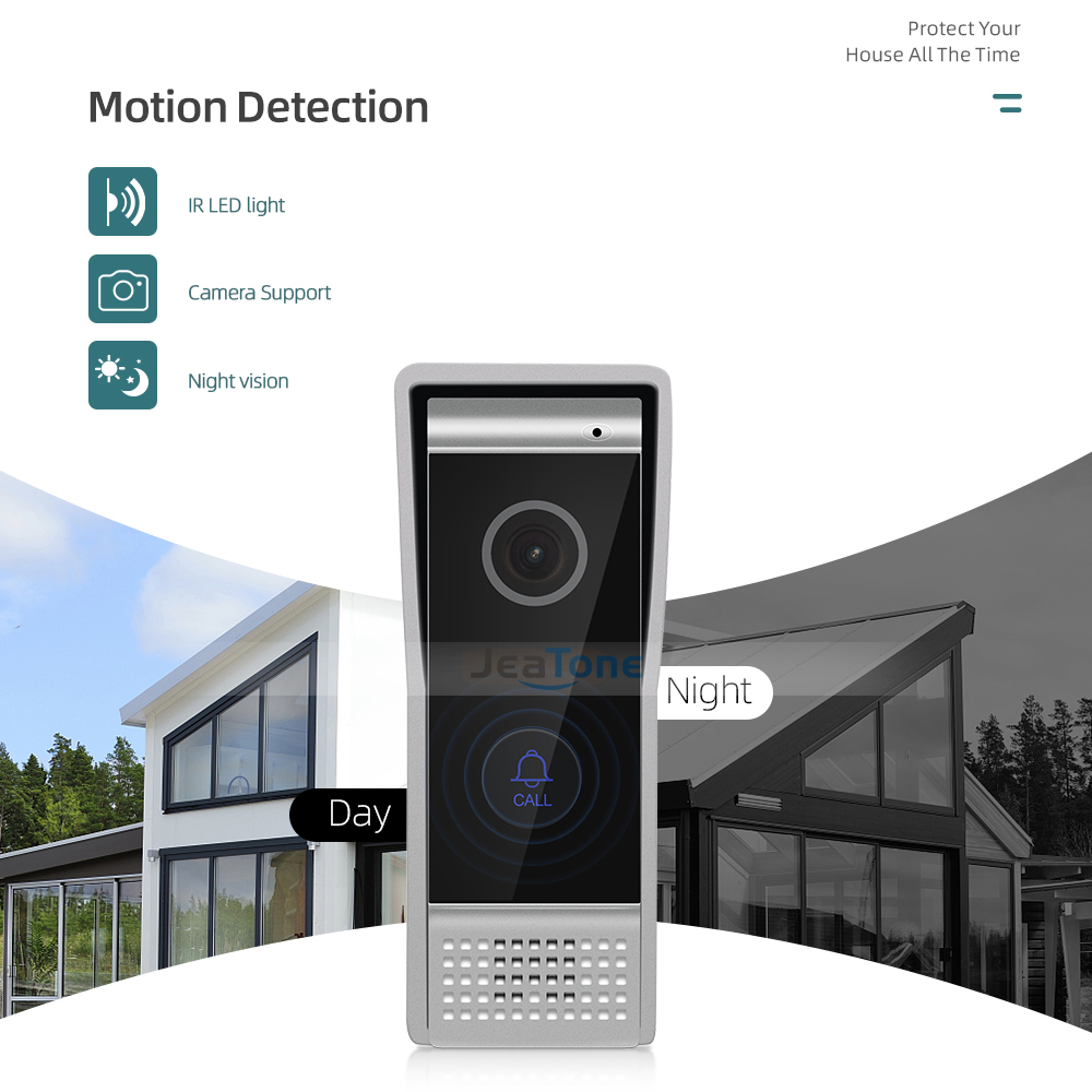 2-Wired Video Intercom 7 Inch Home Video Door Phone with Touch Button ...